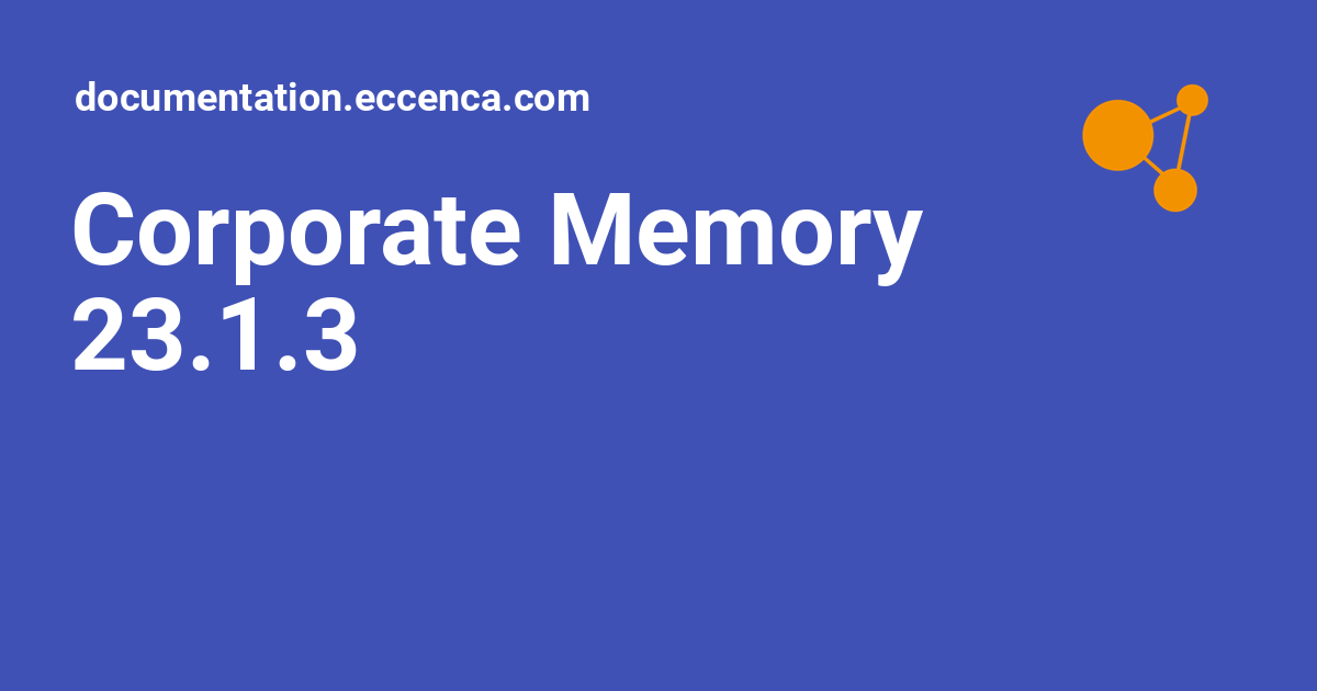 Corporate Memory 23.1.3 - documentation.eccenca.com