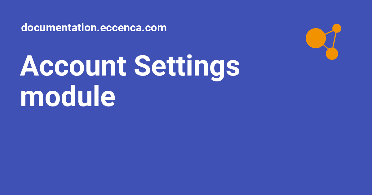 Account Settings module - documentation.eccenca.com