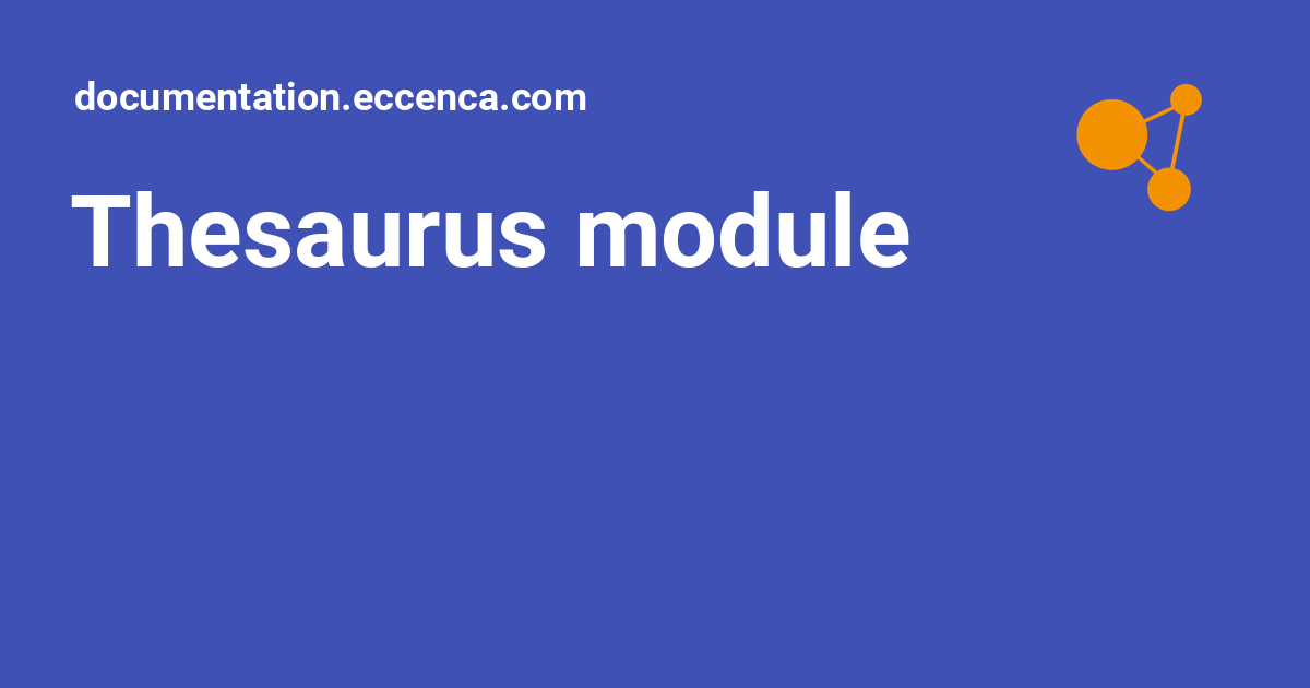 Thesaurus module - documentation.eccenca.com