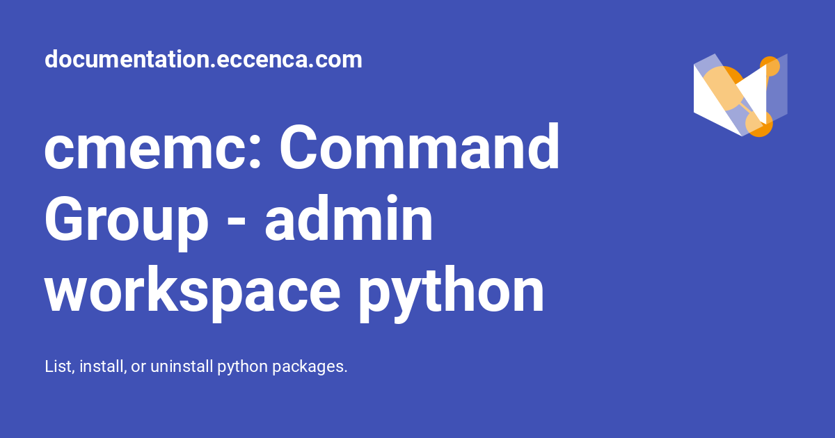 cmemc: Command Group - admin workspace python - documentation.eccenca.com
