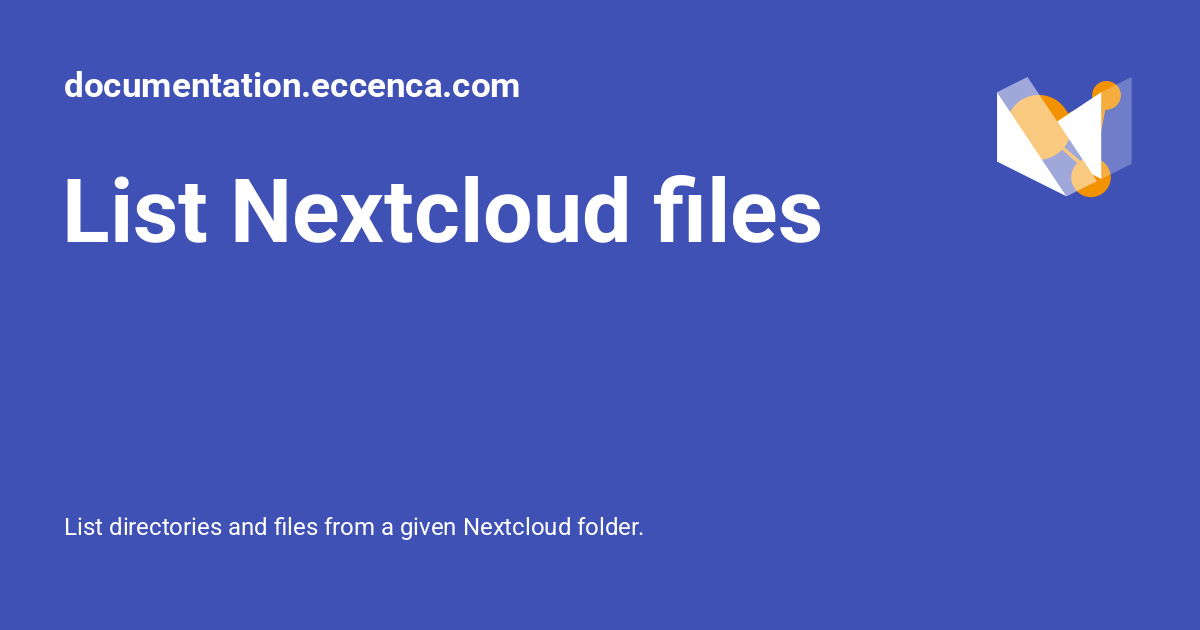 List Nextcloud files - documentation.eccenca.com