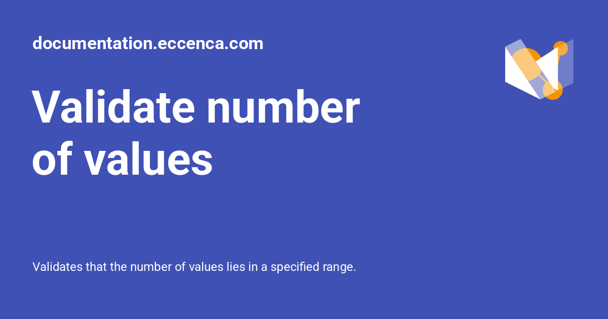 Validate number of values - documentation.eccenca.com